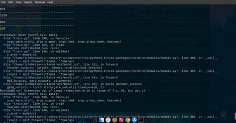 Runtimeerror Dimension Out Of Range Expected To Be In Range Of 1 0 But Got 1 · Issue