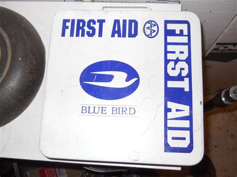 School Bus Blue Bird First Aid Kit With Bandages Forceps And Scissors