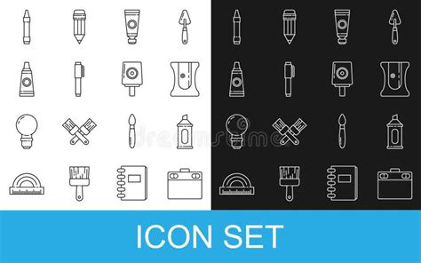 Set Line Graphic Tablet Marker Pen Pencil Sharpener Tube With Paint