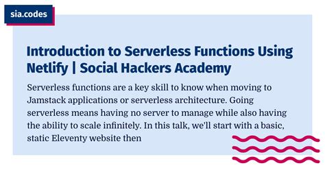 Introduction To Serverless Functions Using Netlify Social Hackers Academy