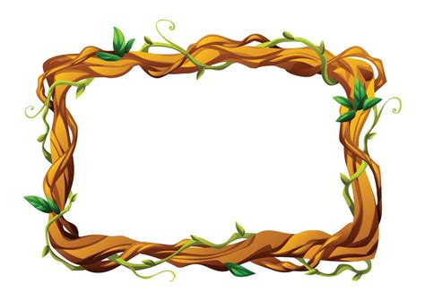 Rectangular Liana Frame With Intertwined Vines And Leaves Ideal For