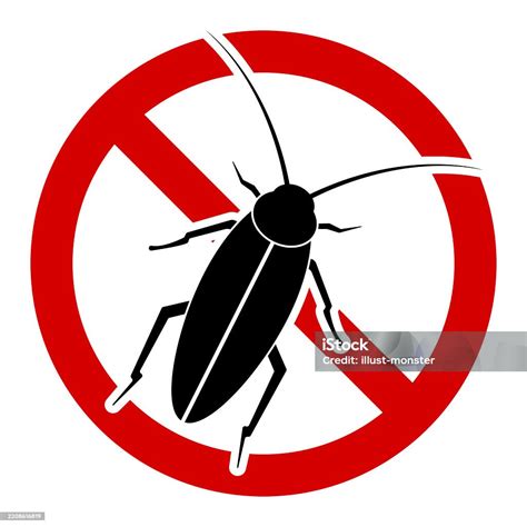 No Cockroach Sign No Cockroach Infestation Vector Stock Illustration