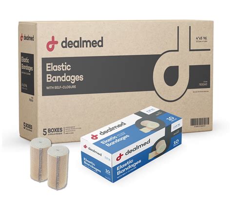 Dealmed Elastic Bandage Wrap 4 With Self Closure Stretched