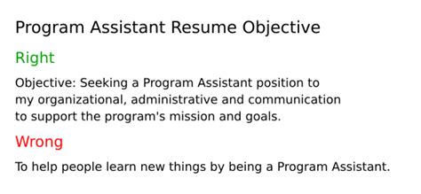 Top 16 Program Assistant Resume Objective Examples