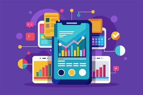 A Mobile Device Showcases Various Analytical Graphs And Statistics Reflecting Data Insights And
