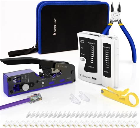 Vcelink Upgraded Rj45 Crimping Tool Kit For Cat76a65e5 With A Pass