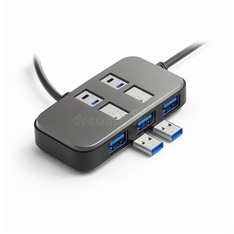 Multi Port Usb Hub For Efficient Connectivity And Charging Devices Stock Illustration
