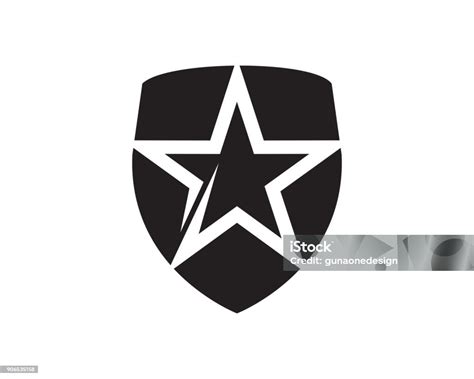 Star Shield Simbol Template Desain Vektor Lambang Konsep Desain Simbol Kreatif Ikon Ilustrasi