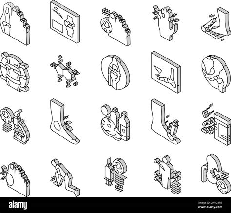 Gout Health Disease Collection Isometric Icons Set Vector Stock Vector