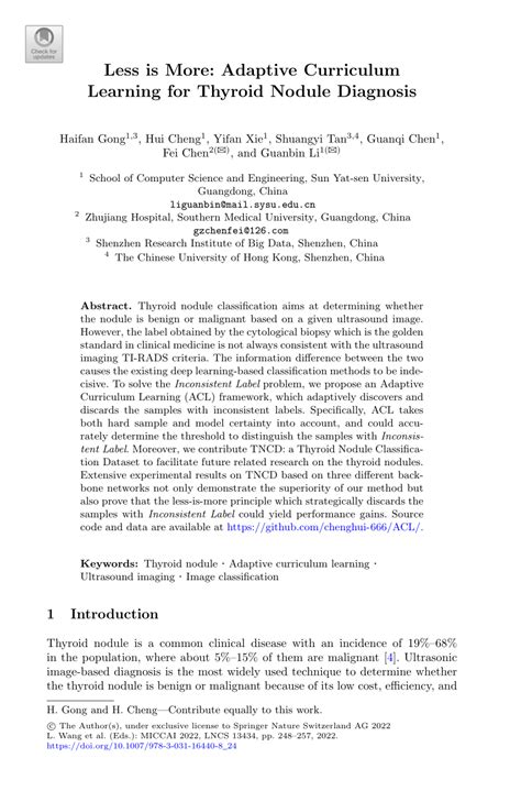 Pdf Less Is More Adaptive Curriculum Learning For Thyroid Nodule