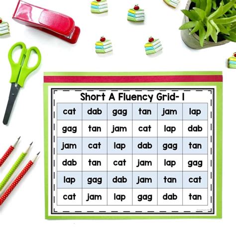 Cvc Words Fluency Grids Short Vowels Phonics Practice For Building