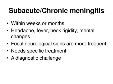 Ppt Subacutechronic Meningitis Powerpoint Presentation Free