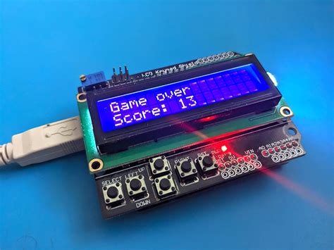 gallery retro racing game on a 16x2 character lcd