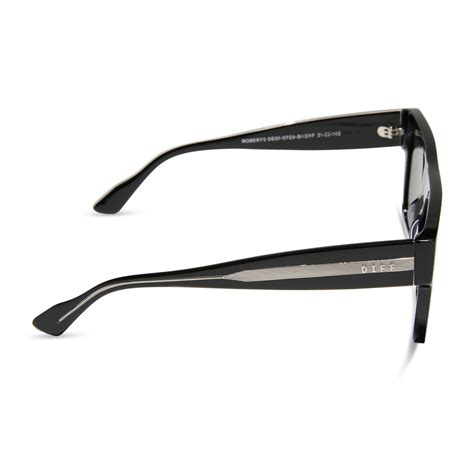Roberts Rectangle Sunglasses Black And Grey Diff Eyewear