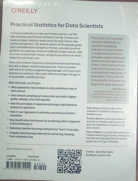 Practical Statistics For Data Scientists 50 Essential Concepts Using R And Ebay