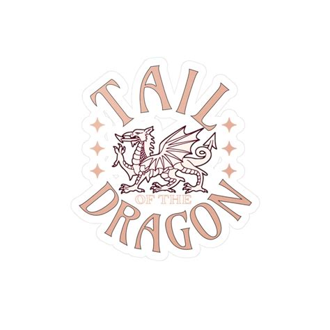 Tail Of The Dragon Kiss Cut Vinyl Decals Fantasy Stickers For Laptop