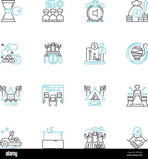 Job Output Linear Icons Set Erformance Efficiency Delivery