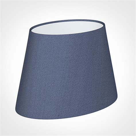 Oval Shades Jim Lawrence 25cm Sloped Oval Shade In Blue Faux Silk 25cm Sloped Oval Shade
