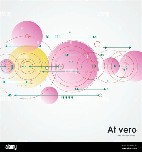 Vector Circles Abstract Design Connect Background Pattern With Dots And Lines And Arrows