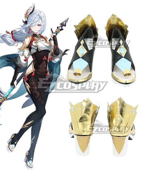 Genshin Impact Shenhe Black Cosplay Shoes