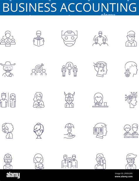 Business Accounting Line Icons Signs Set Design Collection Of