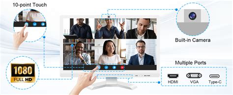 Akntzcs 22 Inch Touchscreen Monitor With Webcam 1920x1080p