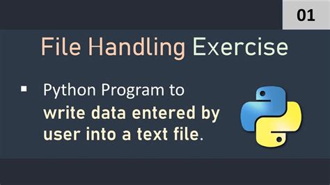 File Handling In Python Exercise Python Programming Exercises 01 Youtube