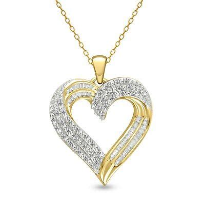 Valentine T 14k Yellow Gold Over Silver 12 Ct Tdw Diamond Heart