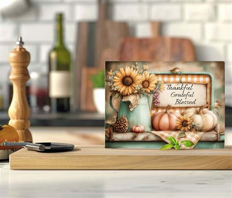 Thankful Grateful Blessed Cutting Board Sublimation Transfer
