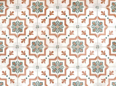 Premium Photo Vintage Floral Pattern Ceramic Tiles Floor Decoration