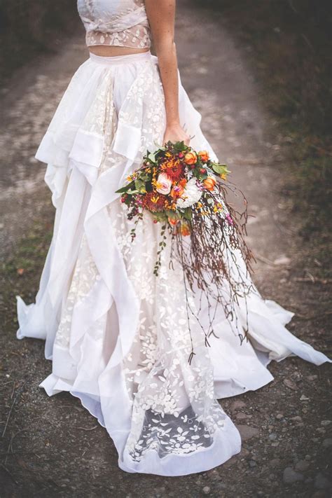 Trennt Hochzeitskleid Rustikale Hochzeit Hochzeit Kleider Brautkleid Weißen Spitzenrock