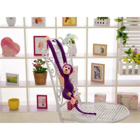 Plüschtier Kawaii Affe Mit Langem Schwanz In Lila Kuscheltier