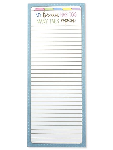 Too Many Tabs Chunky List Pad Llp 015 List