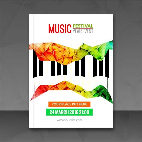 Music Festival Poster Background Flyer Template Jazz Piano Music