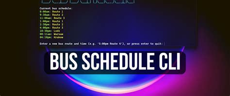 Code A Bus Schedule Cli With Nodejs And Python Sqlite3 Dev