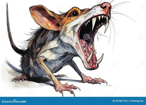 Illustration Of A Rat With A Big Mouth And Sharp Teeth Stock Illustration Illustration Of