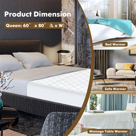 Queen Size Heated Electric Mattress Pad Wdual Controller Auto Shut Off