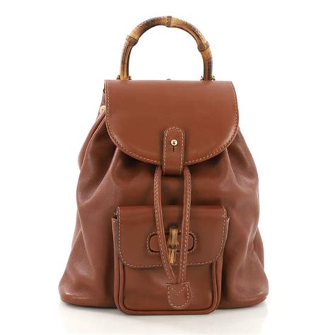 Gucci Vintage Bamboo Backpack Leather Mini At 1stdibs