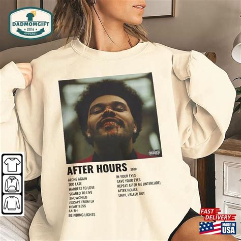 Minimalist Album Music Shirt The Weeknd After Hours Tour T Shirt Unisex