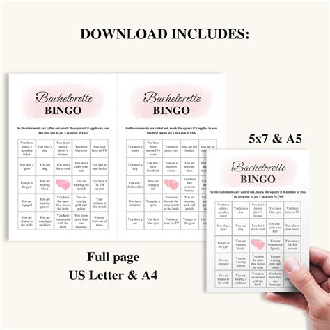 50 Printable Bachelorette Bingo Cards Clean Bachelorette Party Games