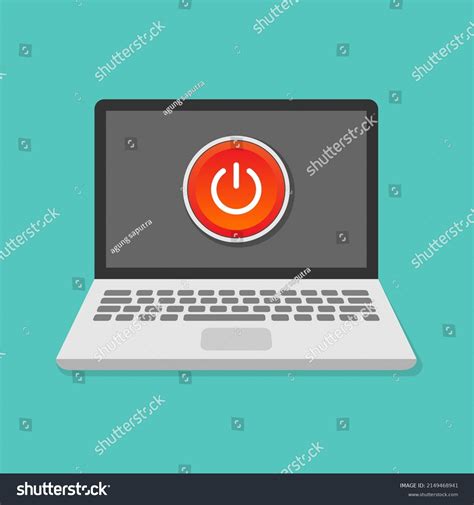 Laptop Power Off Vector Illustration Stock Vector Royalty Free Shutterstock