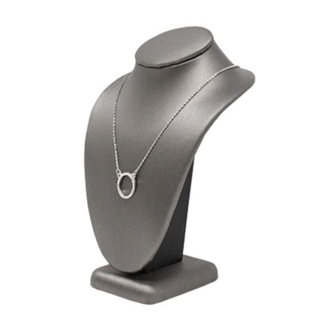 6h Slate Gray Leatherette Necklace Stand Display Fixture Retail Stor