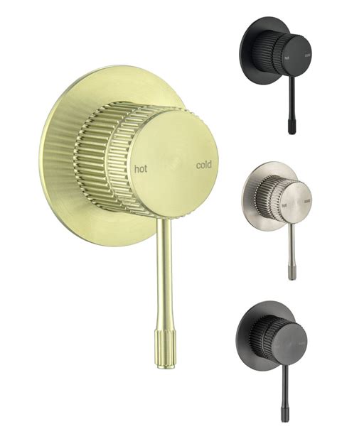 Mica Fluted Shower Mixer Matt Black Brushed Nickel Gun Metal Grey