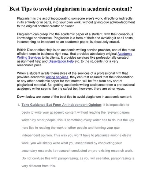 Ppt Best Tips To Avoid Plagiarism In Academic Content Powerpoint