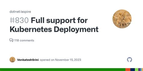 Full Support For Kubernetes Deployment · Issue 830 · Dotnetaspire · Github