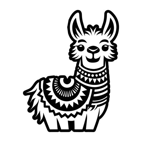 Llama Black And White Illustration 53641870 Vector Art At Vecteezy