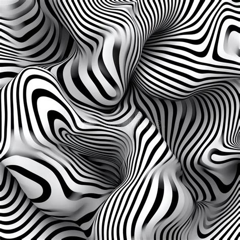 Captivating Black And White Wavy Pattern That Enhances Depth And Texture In Modern Design Stock