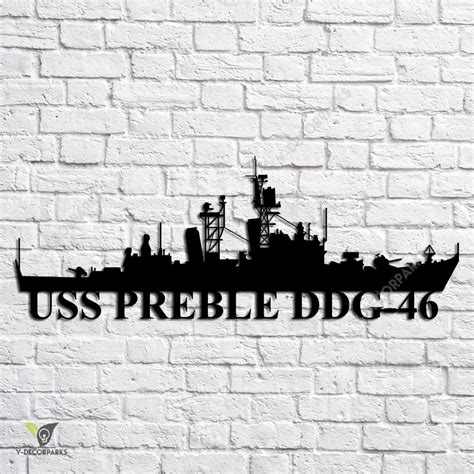Uss Preble Ddg 46 Navy Ship Metal Art Navy Ships Silhouette Metal T