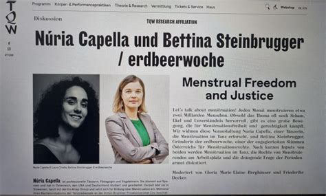 Núria Capella Florensa On Linkedin Tanzquartierwien Menstruation Dance