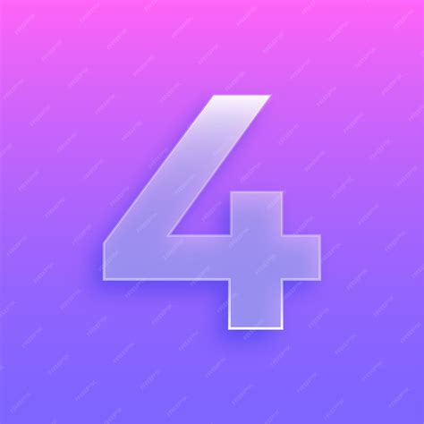 Premium Vector Stunning Modern Glass Morphism Number 4 Icon With
